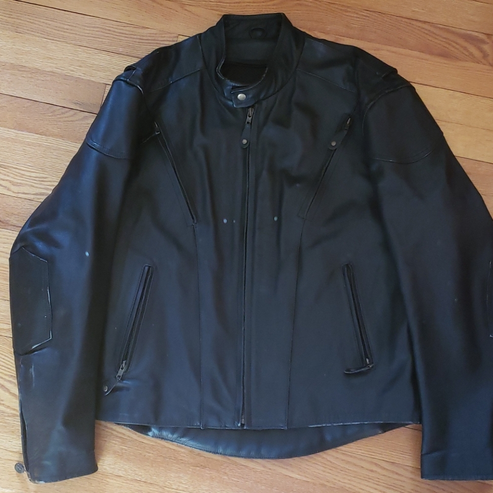 Vintage Mega Force Leather Motorcycle Jacket - Gem